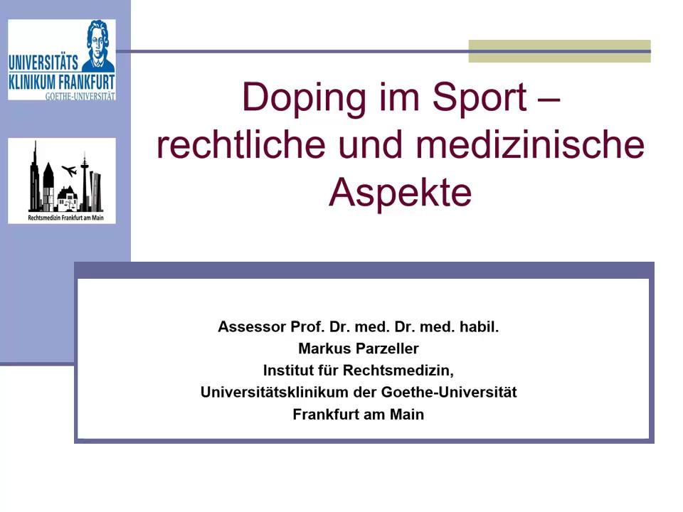 Parzeller - Doping im Sport - rechtliche und medizinische Aspekte
